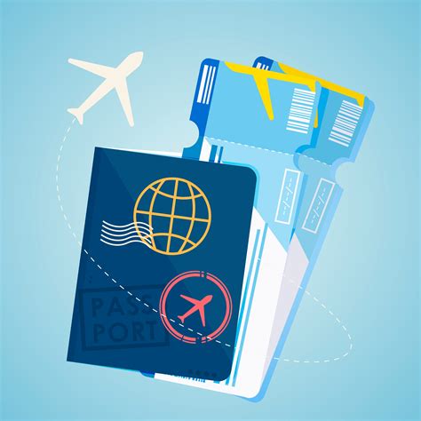 Foreign Passport Two Airplane Tickets 357673 Vector Art At Vecteezy