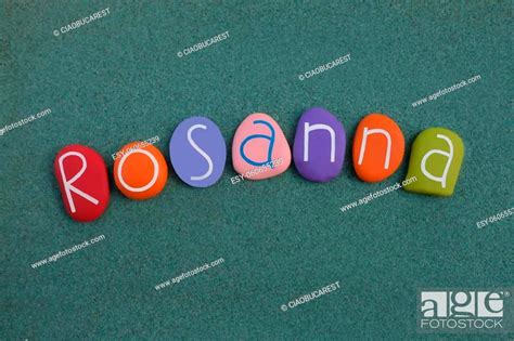 Creative Celebration Of The Female Italian Given Name Of Rosanna Stock