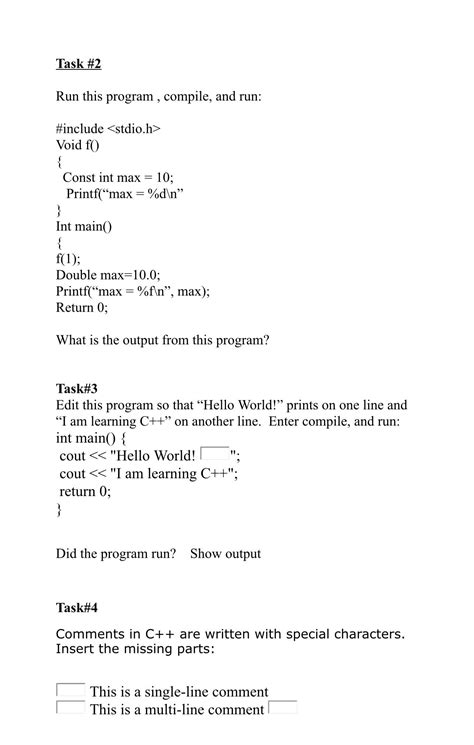 Solved Task Enter The Following Program Into Your C Chegg