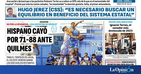 Diario La Opinión Austral tapa edición impresa del miércoles 17 de