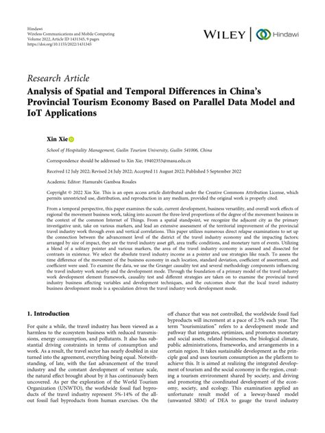 Pdf Analysis Of Spatial And Temporal Differences In Chinas Provincial Tourism Economy Based