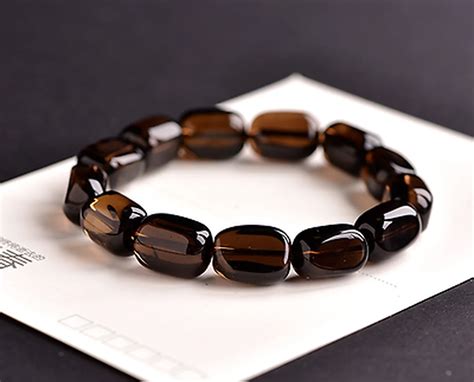 Aliexpress Buy Natural Smoky Quartz Brown Quartz Crystal Oval Beads Bracelet X Mm AAAA