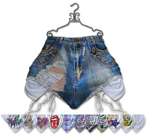 Second Life Marketplace Graffitiwear Bright Torn Booty Shorts