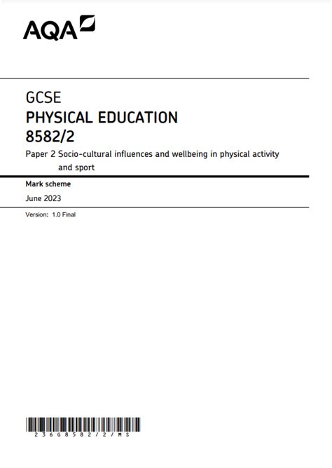 Aqa Physical Education Gcse Question Paper 2 Socio Cultural Influences