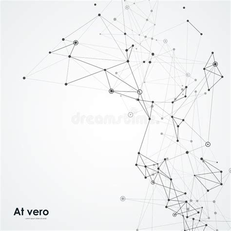 Chemistry Network Decoration Connect Design With Dots And Polygonal