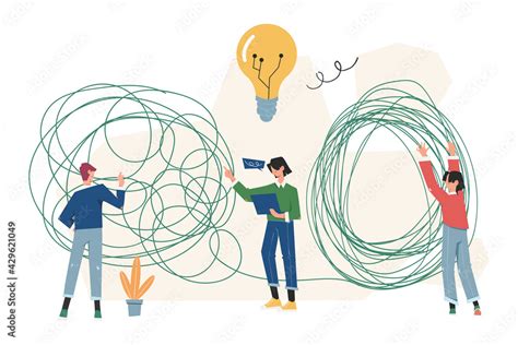 Tangled Brainstorming Beginning And End To Thought Abstract Metaphor Concept Of Solving