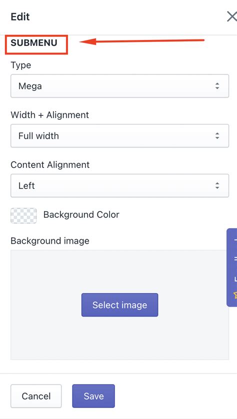 Align Submenu Layout