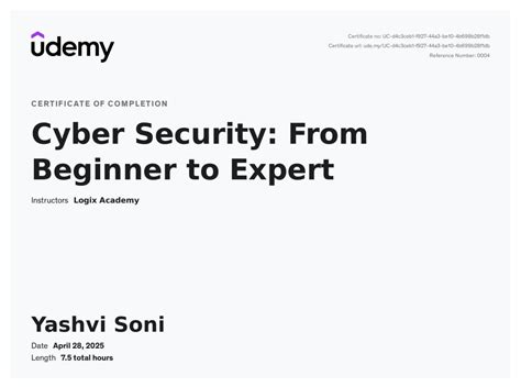 udemy course completion certificate yashvi soni