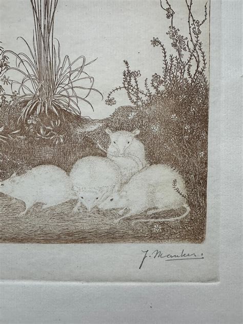 Jan Mankes Ets Vier Muizen Gesigneerd 1918 Verkocht Kunstveilingnl