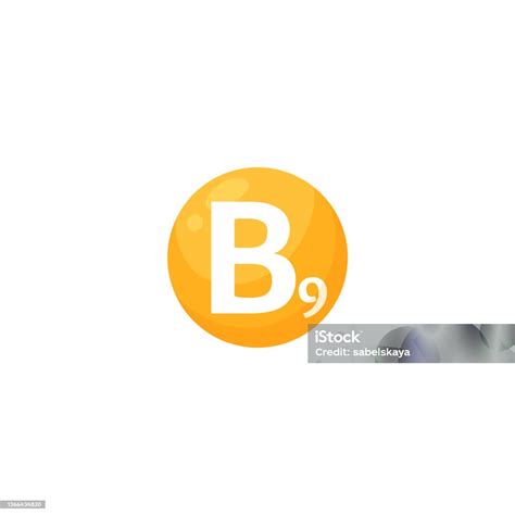 Icône De Vitamine B9 Ou Dacide Folique Illustration Vectorielle Plate