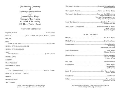 50th Wedding Anniversary Ceremony Program