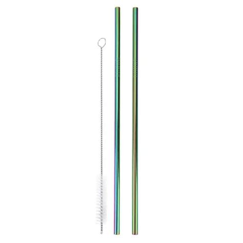 Accessoires bar Pailles à boire pliables en acier inoxydable Paille à boire en métal pailles