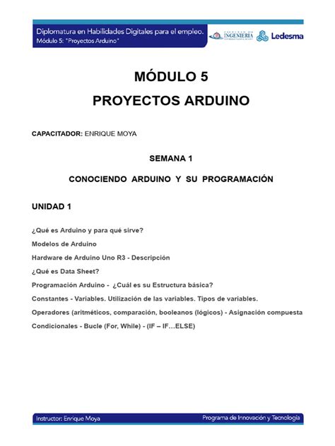 Conociendo Arduino Y Su Programacion Pdf Arduino Informática