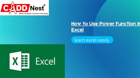 cadd nest how to use power function in excel youtube