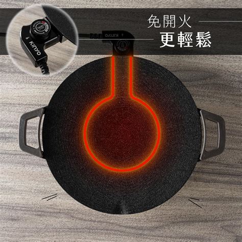 【kinyo】 韓式超薄不沾電烤盤36cmbp 1200w 36cm大盤徑 不沾塗層 無煙烤肉 Kinyo 官方旗艦店 樂天
