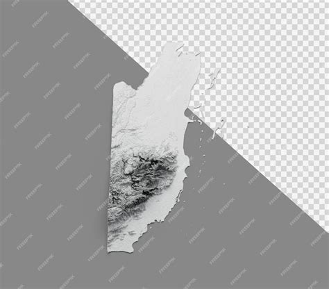 벨리즈 지도 벨리즈 플래그 음영 구호 색상 높이 지도 고립 된 배경 3d 그림 프리미엄 Psd 파일