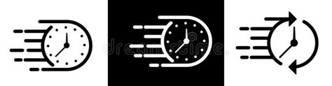 Quick Time Or Deadline Icon Set In Line Style Timers Express Service