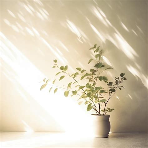 Premium Ai Image Minimalistic Light Background With Blurred Foliage
