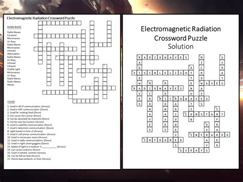 Electromagnetic Radiation Crossword Puzzle Worksheet Activity