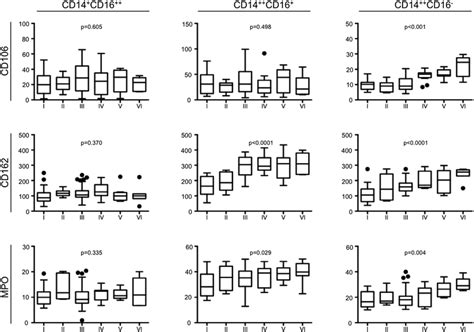 Cd106 Cd162 And Mpo Expression In Monocyte Subsets Surface Expression Download Scientific