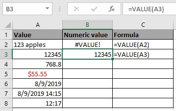 How To Use The Excel VALUE Function