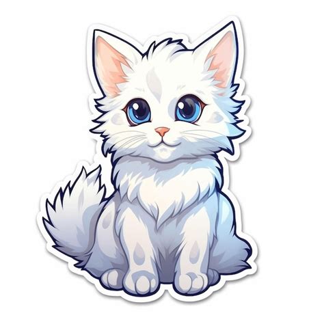 Premium Ai Image Cute Turkish Angora Kitten Illustration