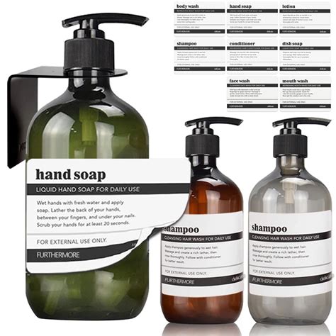 벽걸이 형 샴푸 디스펜서 병 방수 라벨이 있는 펌프 병 홀더 욕실 빈 병 500ml Aliexpress