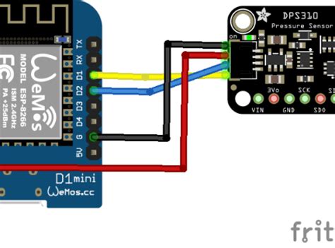 DPS310 Barometric Pressure Sensor And ESP8266 Example Using The Arduino