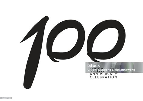 100 주년 기념 축하 블랙 컬러 로고 타입 벡터 100 숫자 디자인 100 번째 생일 초대장 로고 번호 디자인 벡터 일러스트 레이 션 2022년에 대한 스톡 벡터 아트 및