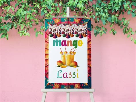 Mango Lassi Table Sign Indian Wedding Food Beverage Signinstant
