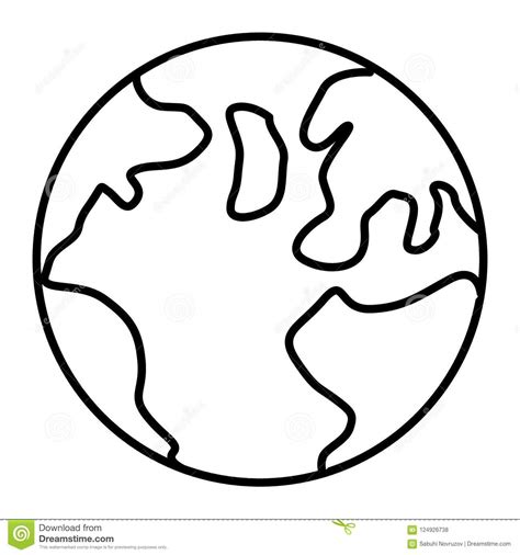 世界地球稀薄的线象 行星在白色隔绝的传染媒介例证 地球概述样式设计，设计为网 向量例证 插画 包括有 地球 亚马逊 124926738