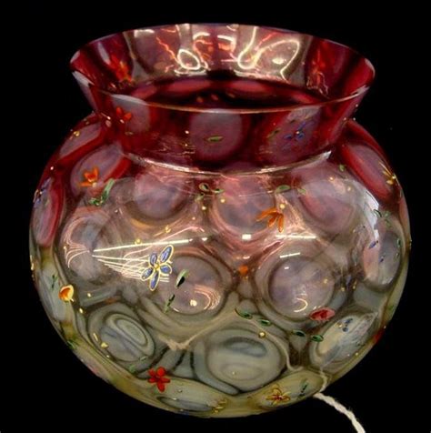 293 Victorian Art Glass Rose Bowl Cranberry To Clear Lot 293 Glass