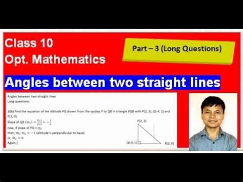Opt Mathematics Class 10 Angles Between Two Straight Lines Part