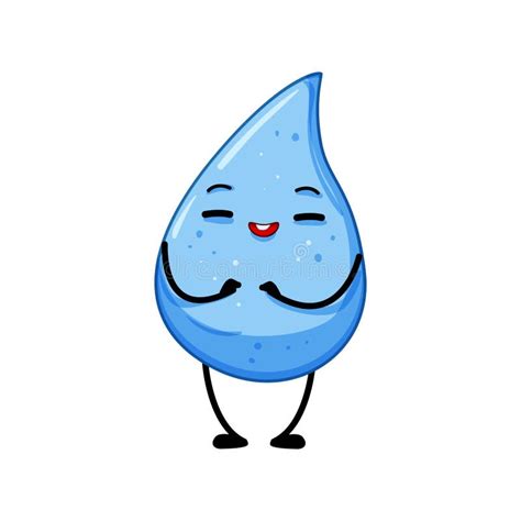 Face Water Drop Character Cartoon Vector Illustration Stock Vector