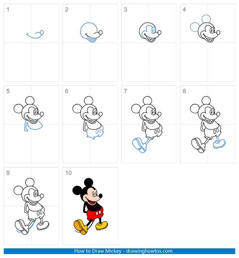 How To Draw Mickey Mouse With Easy Step By Step Drawi Vrogue Co