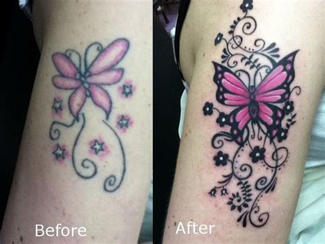 Butterfly Cover Up Tattoo Before And After Pinterest Cover