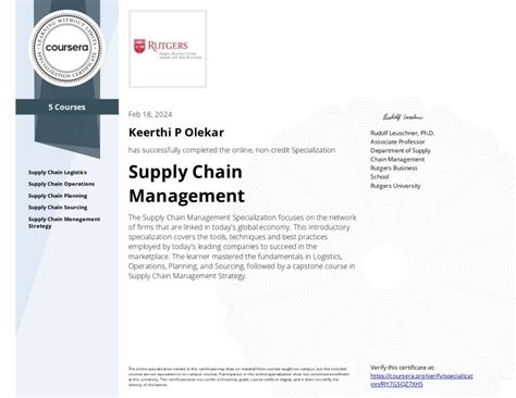Keerthi P Olekar On Linkedin Supplychainmanagement Certification