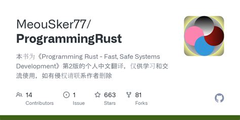 Github Meousker77programmingrust 本书为《programming Rust Fast Safe Systems Development》第2版的