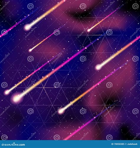 Seamless Meteor Shower Background Stock Vector Illustration Of