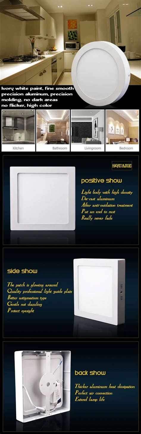 Surface Mounted Factory Square Ceiling Led Panel Lighting 12w Buy Led
