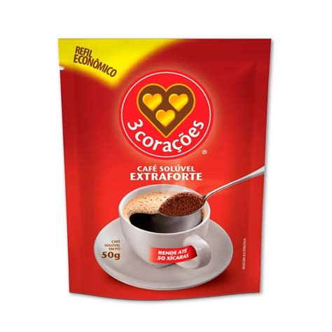 Café Três Corações Solúvel Extra Forte Sachê 50g Cafezale