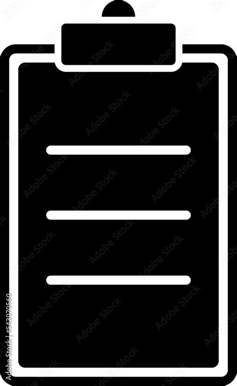 Clipboard Icon In Png Document Symbol In Black Glyph Clipboard On Transparent Background