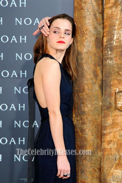Emma Watson Dark Navy Backless Prom Dress Noah Premiere Thecelebritydresses