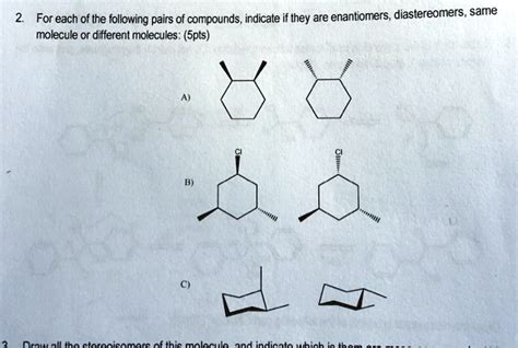 SOLVED For Each Of The Following Pairs Of Compounds Indicate If They
