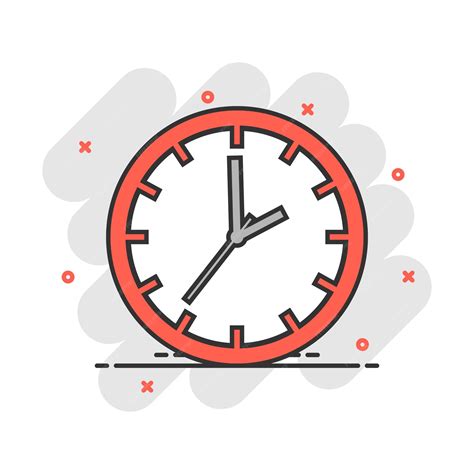 Icono De Temporizador De Reloj De Dibujos Animados En Estilo Cómic