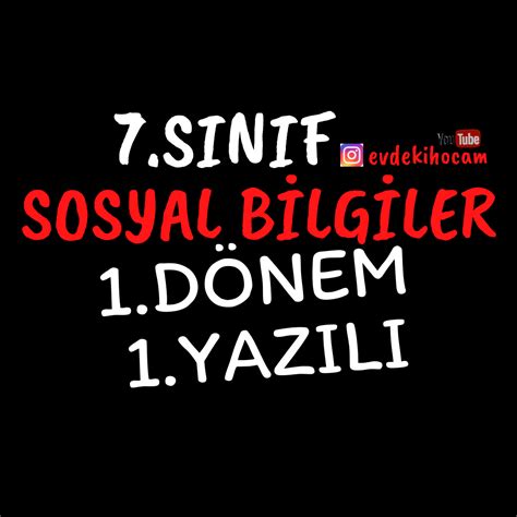 Sınıf Sosyal Bilgiler Dönem Yazılı Soru ve Cevapları Evdeki Hocam