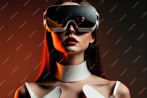 Premium Photo Sexy Woman Wearing Vr Glasses Futuristic Fashion Style