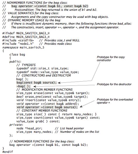 Solved File Bag H Part Of The Namespace Main Savitch Chegg
