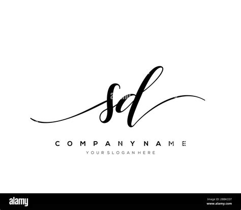Sd Initial Letter Handwriting Logo Hand Drawn Template Vector Logo For