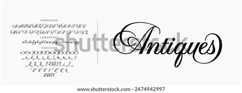 Elegant Font Uppercase Lowercase Elegant Script Stock Vector Royalty
